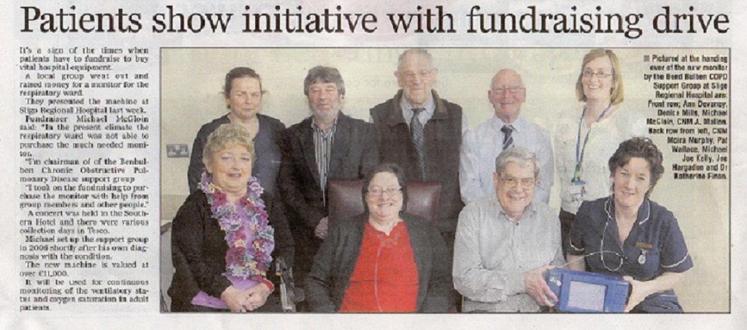 Support Group Donating Tosca Monitor to Respiratory Ward – COPD Support